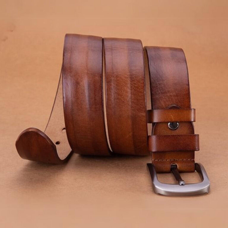 Italian Style High end Authentic Cowhide Belt Brown | Toffpark