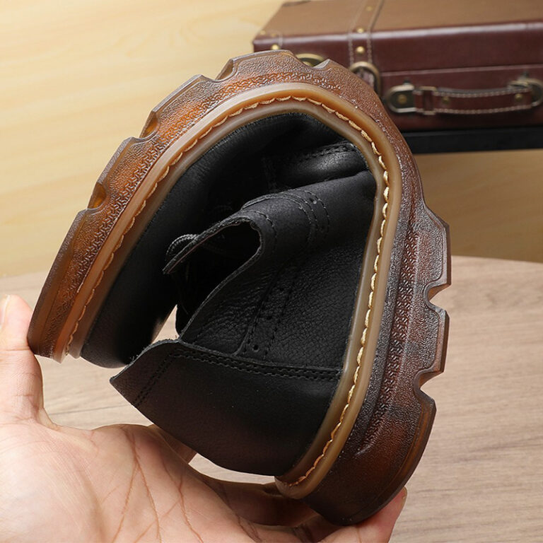 Soft Soled Low-Top Leather Martin Boot Black | Toffpark